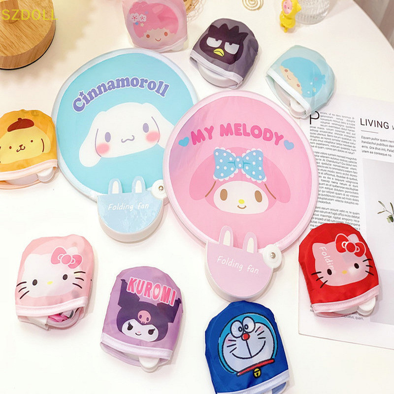 [cxSZDOLL] Summer Portable Handheld Fan Mini Round Fan With Storage Bag ...