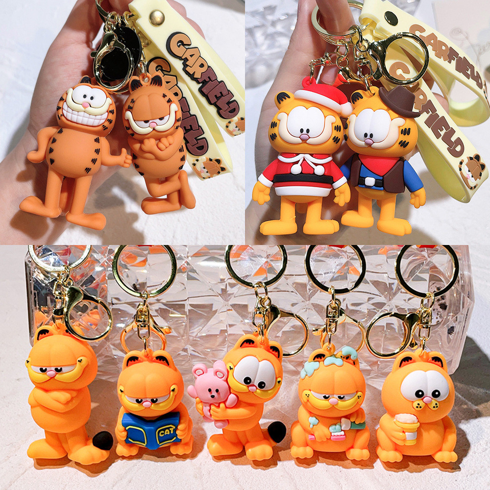 【12-hour Shipping】 Garfield Keychain Cartoon Cat Key Pendant Soft ...