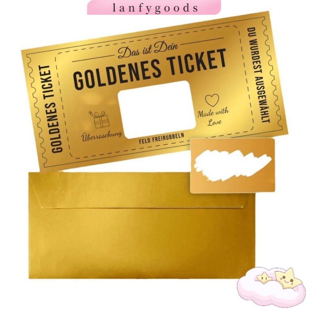 LANFY Golden Ticket Scratch Card, Scratch Ticket Concert Ticket, Party ...