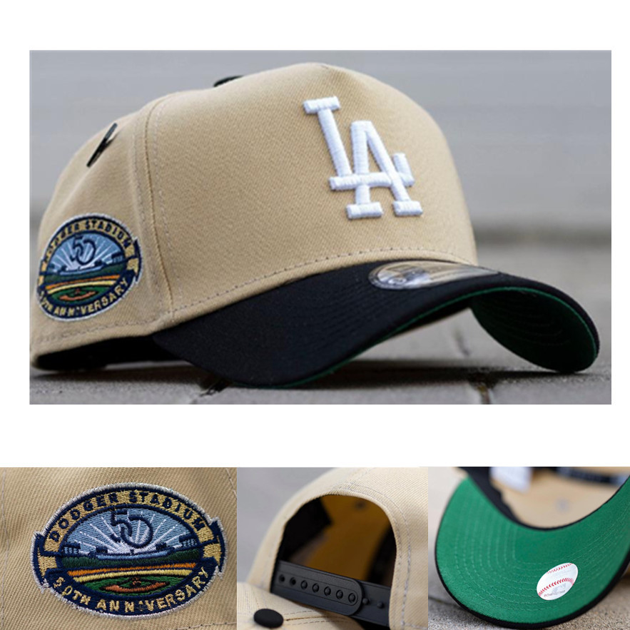 NEW ERA 9FORTY A-FRAME MLB LOS ANGELES DODGERS BEIGE _ GREEN SNAPBACK ...
