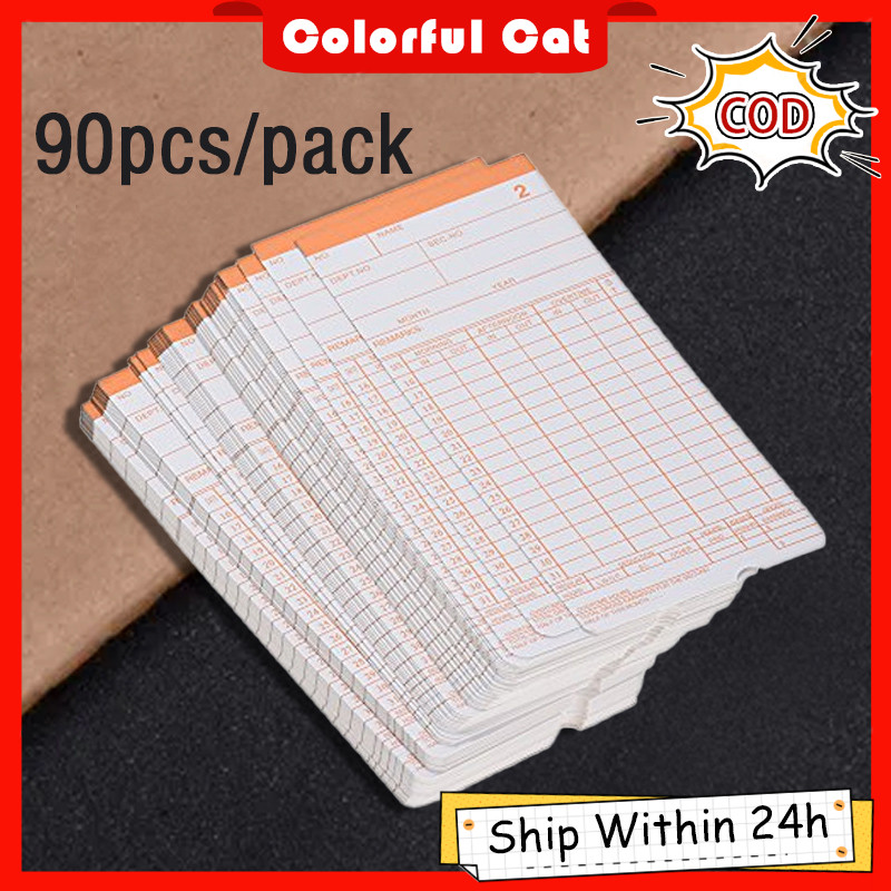 90Pcs Time Card Monthly Clock Time Cards Employee Payroll Record Card ...