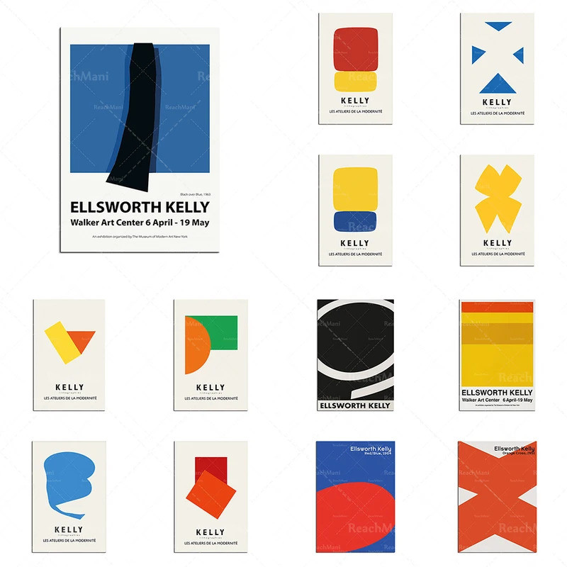 Ellsworth Kelly - MoMA Exhibition Poster - Mid-Century Minimalist Print ...