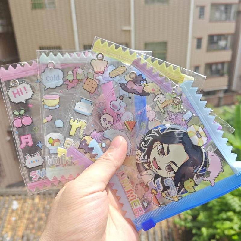 5Pieces Pixel style Clear String Pendant Ita Bag for Pin Display Anime ...