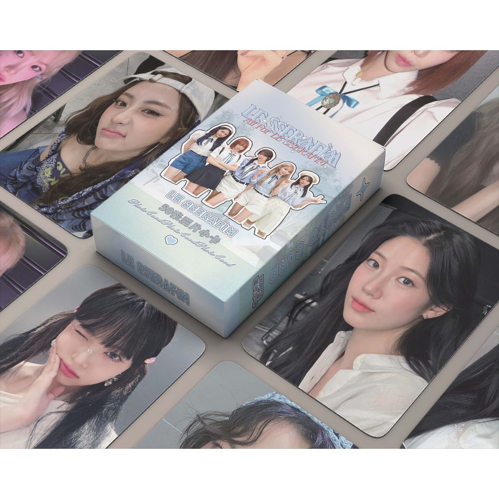 50-55pcs LE SSERAFIM Laser HOLOGRAPHIC LOMO Cards Sakura CHAEWON YUNJIN ...