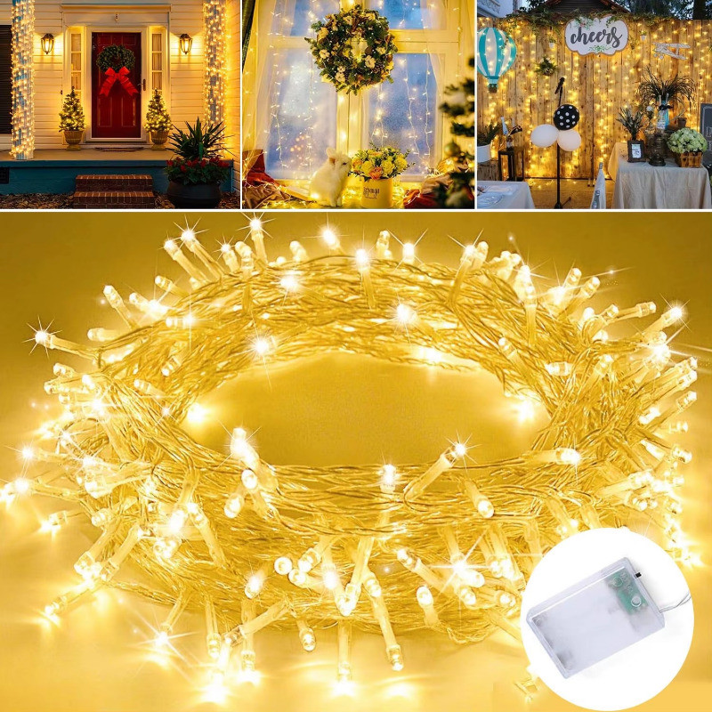 10M 100Led Christmas String Lights - AA Battery Operated LED Fairy Lamp ...
