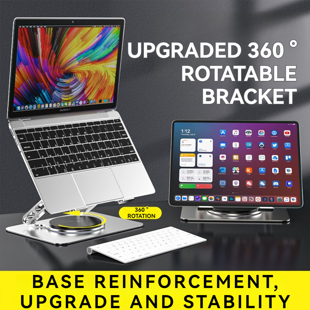 Laptop Stand Portable 360 Rotatable Collapsible Spacer Alloy Desktop ...