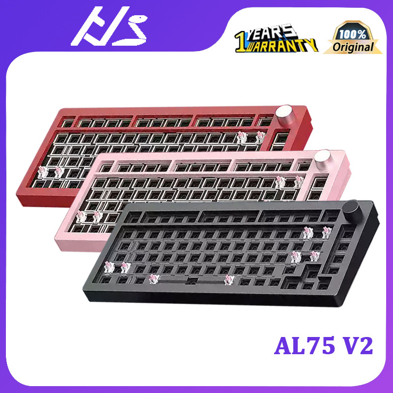 Black Snake AL75V2 mechanical keyboard kit RGB Bluetooth 2.4G wireless ...