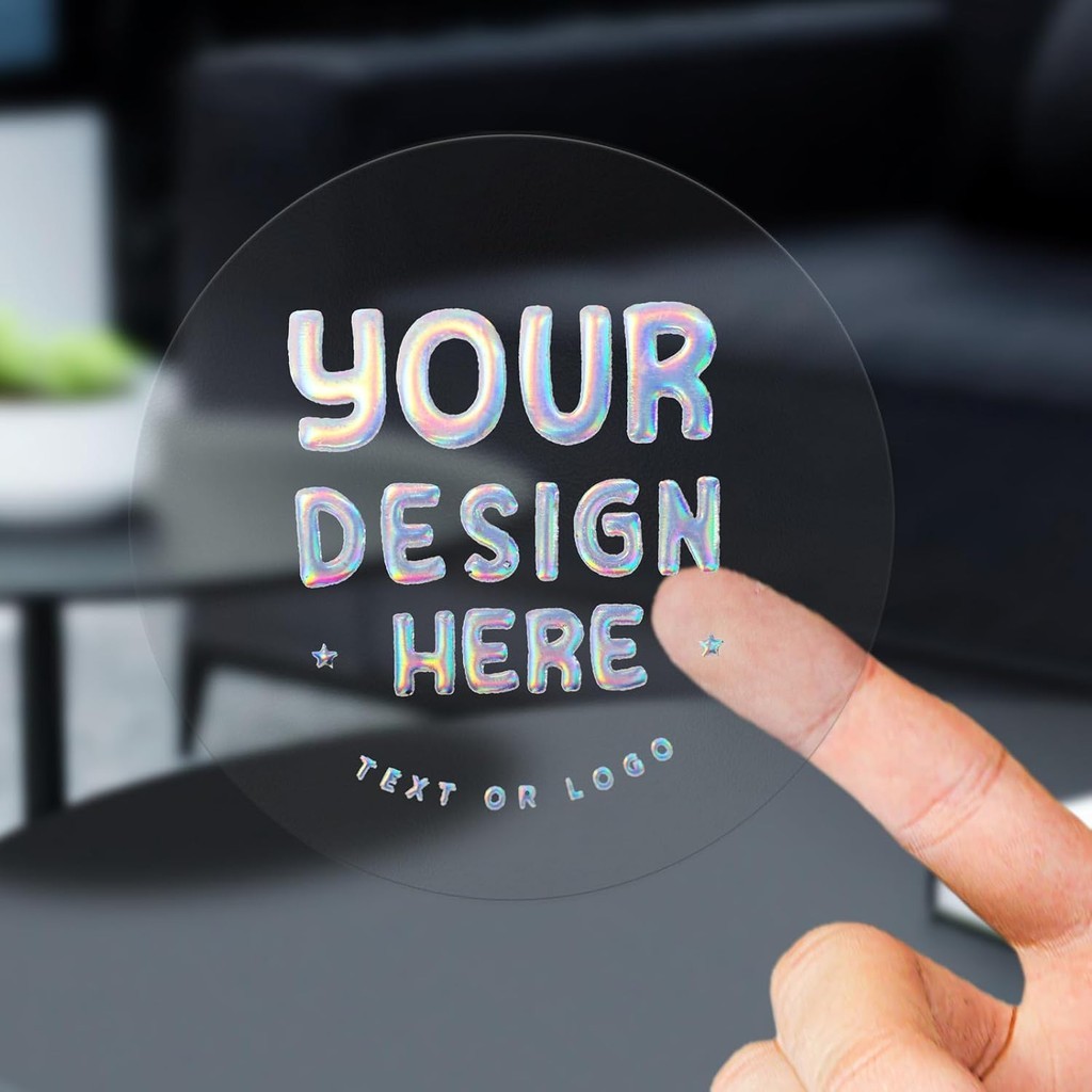 【10pcs】Custom Stickers Transparent Holographic Stickers Thank You ...