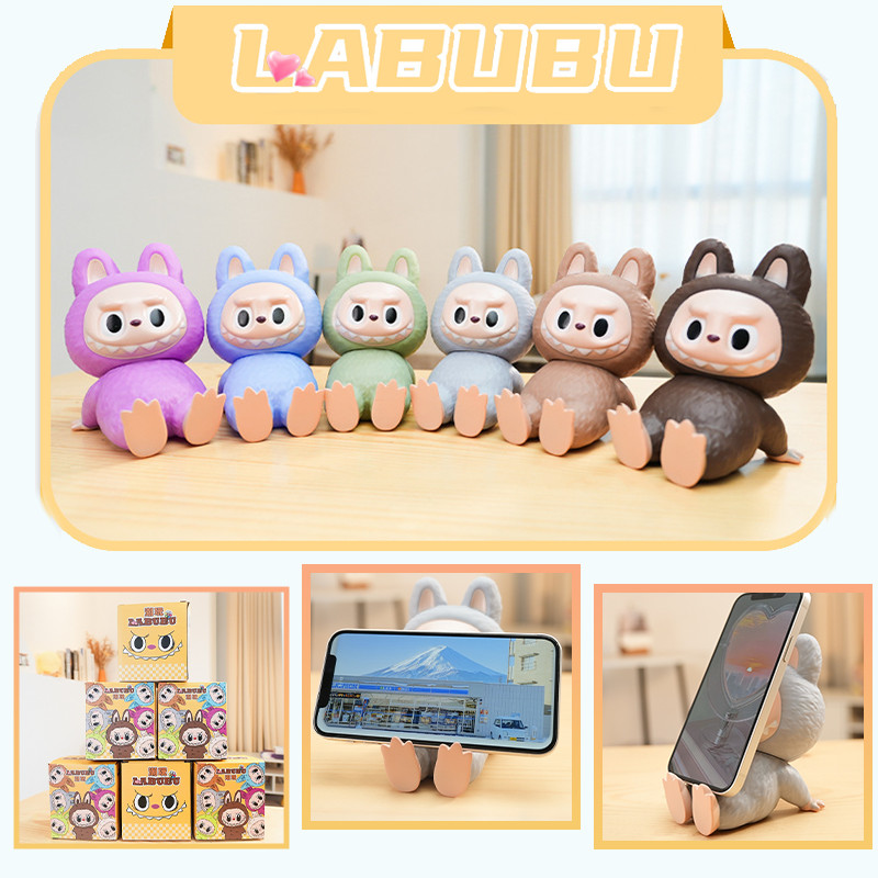 LABUBU Phone Holder Desktop Anime Cue Stands Watching Tv Cartoon Phone ...