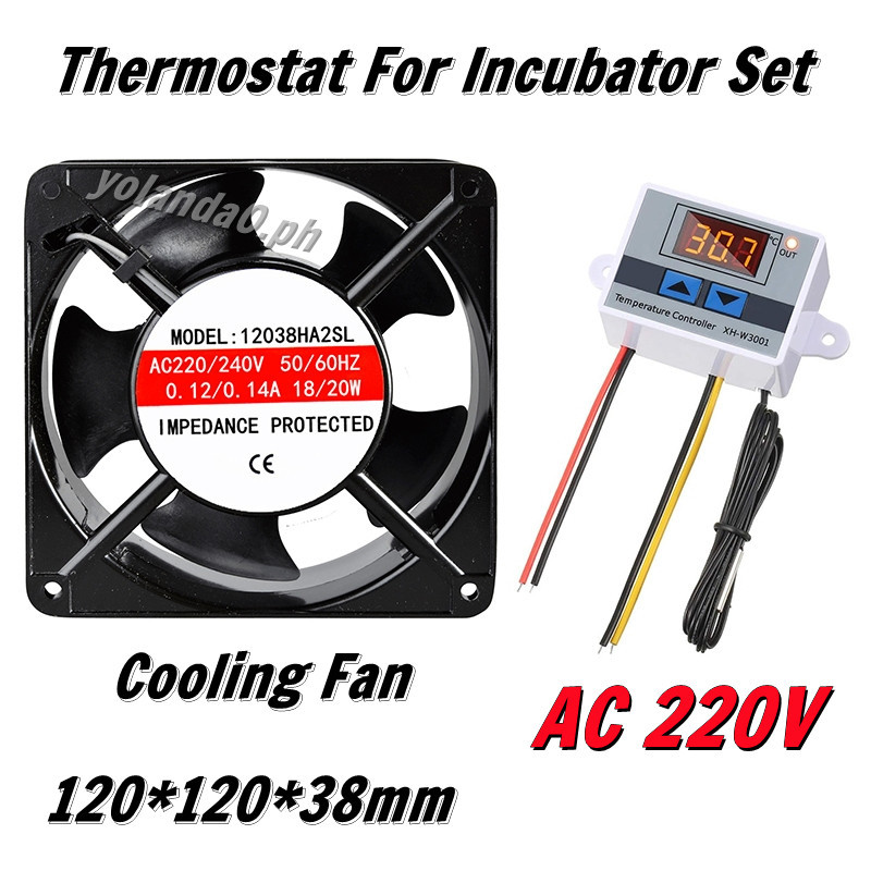 Egg Incubator Bundle Set/ Thermostat + Blower Fan 220V / Temperature ...