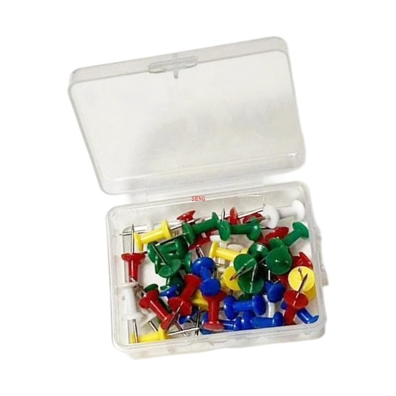 seng 50 Pcs Colorful Message Board Tacks Push Pins Thumb Tacks Poster ...