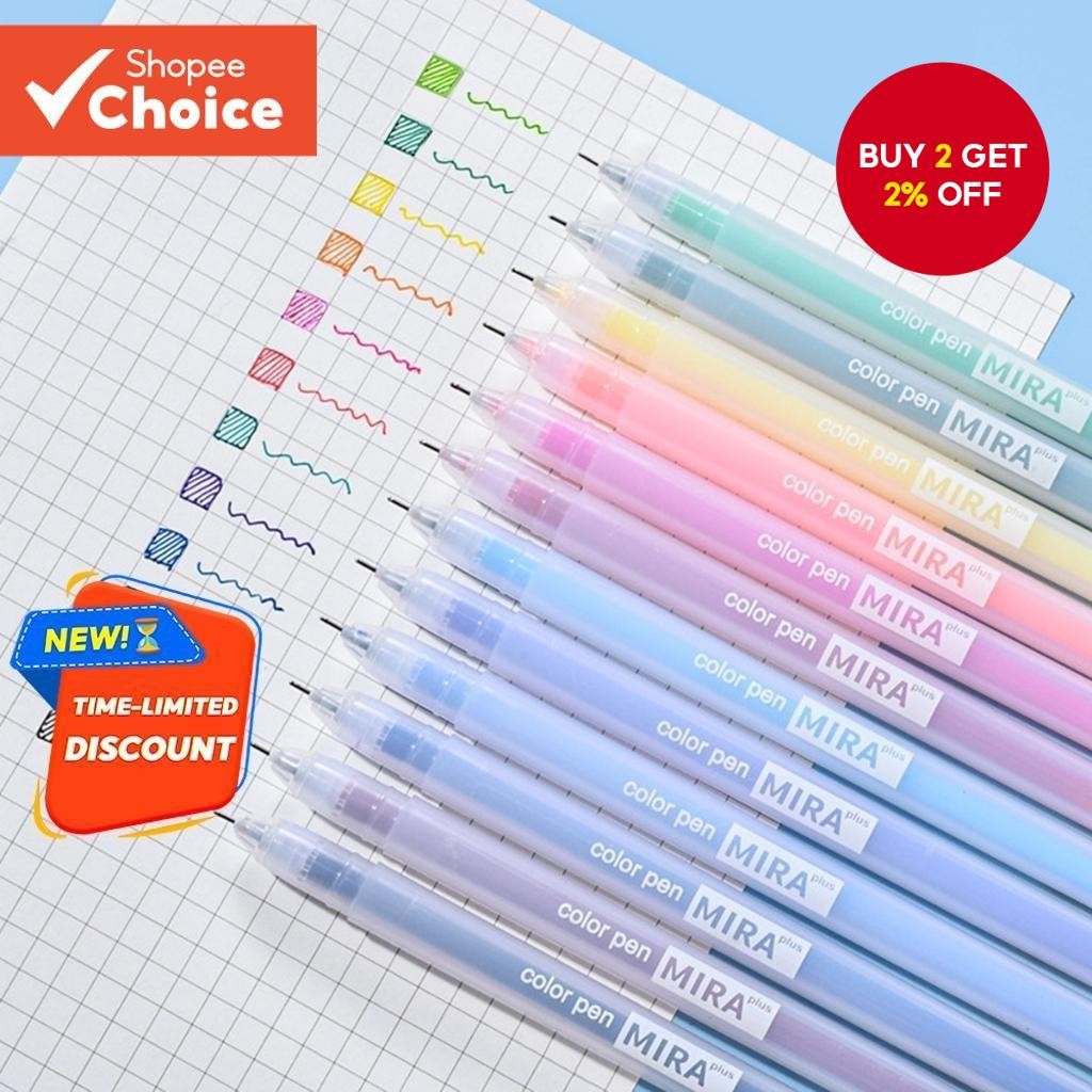 12 Pieces/box/12 Color Neutral Pen Ballpoint Pen 0.5 Mm Thin Tip Cute ...