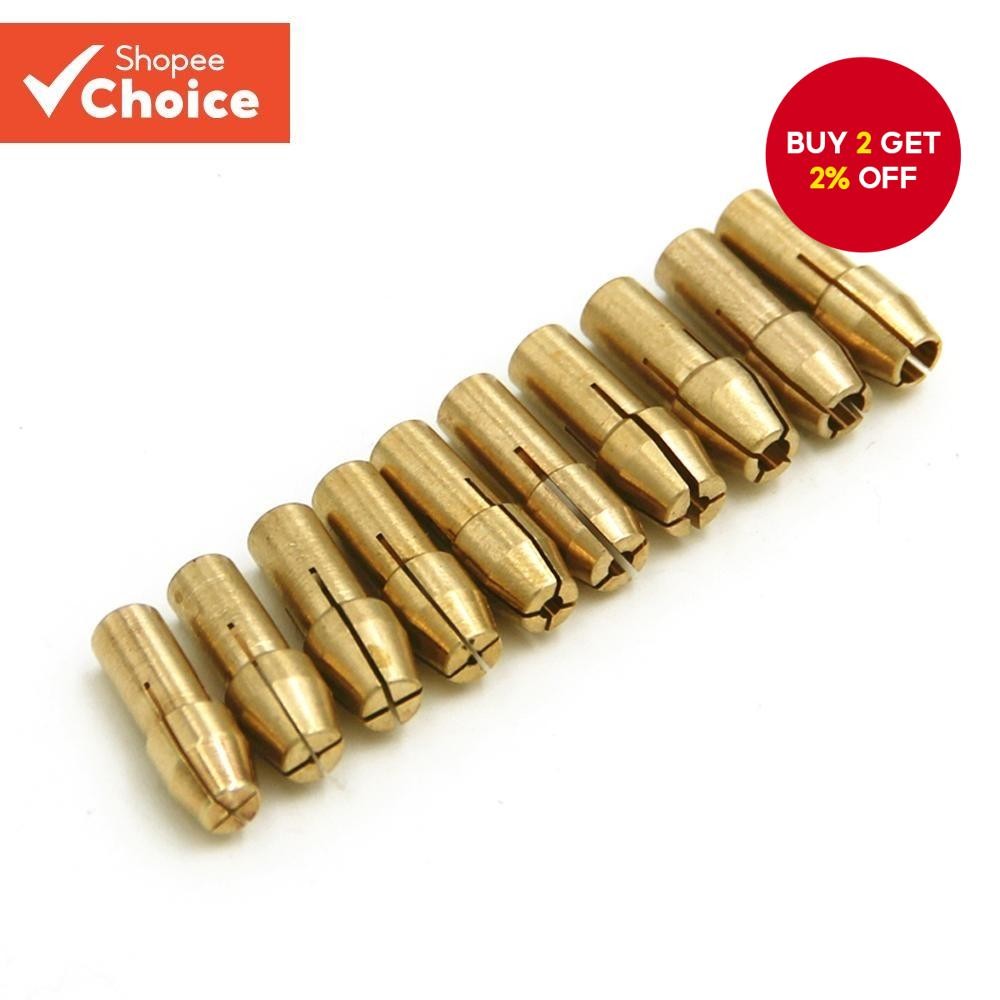 10pc brass chuck 0.5-3.2mm electric grinding drill bit clamp mini drill ...