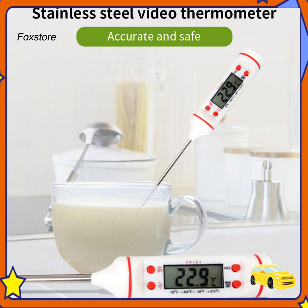 [Fx] Oil Thermometer Sensitive Precise LCD Display Stainless Steel ...
