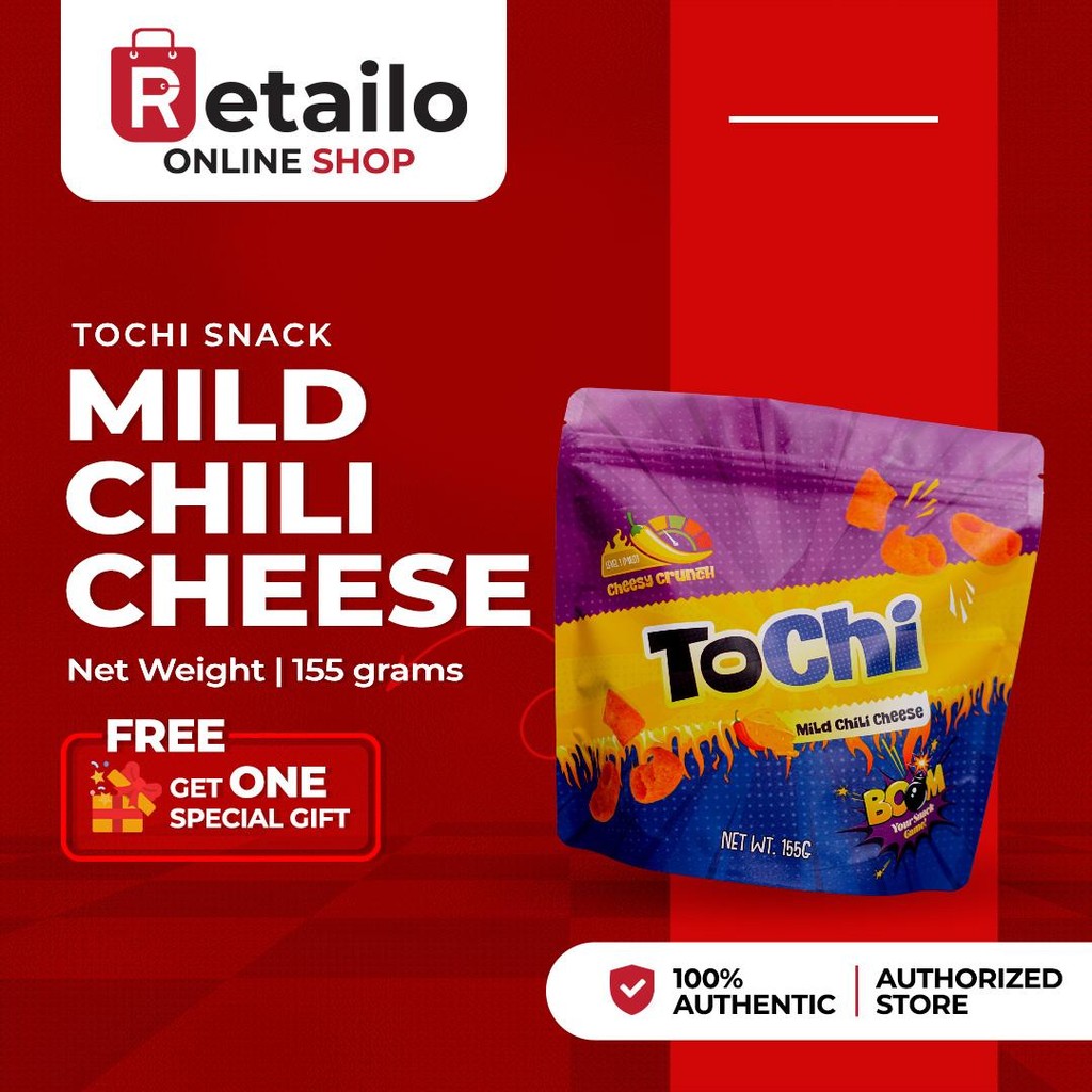 Tochi Mild Chili Cheese Snack - Mild Chili Cheese Crunch 155g Crunchy ...
