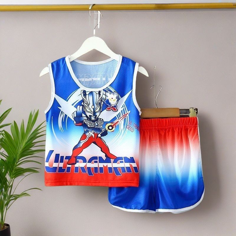 2025 Boys 3D Lighting Anime Ultraman Spiderman Ice Silk Quick-Drying ...