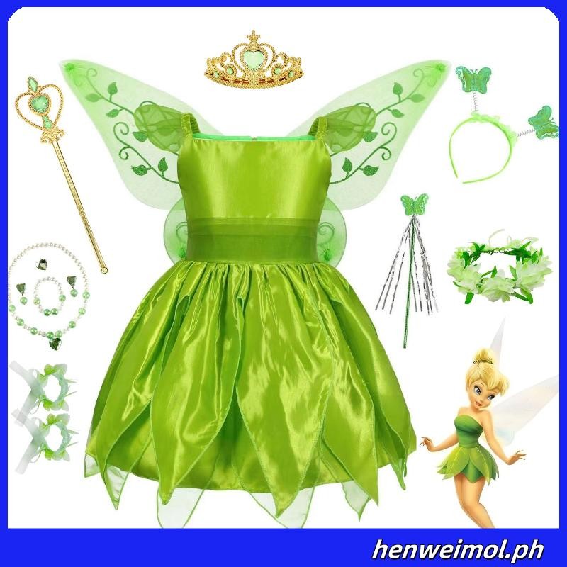 Girls Tinker Bell Costume Halloween Costume for Kids Green Tinkerbell ...