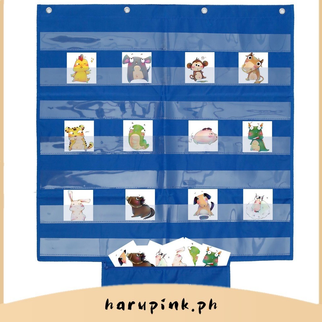 Pocket Chart Sentence Strip Holder with 7 Plus 1 Pockets Large ...