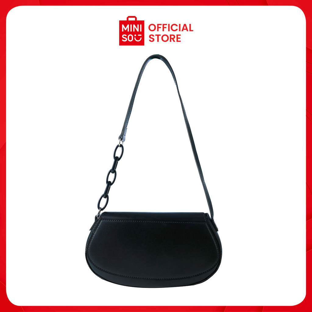 MINISO Shoulder Bag with Chain Strap (Black) | Shopee Philippines