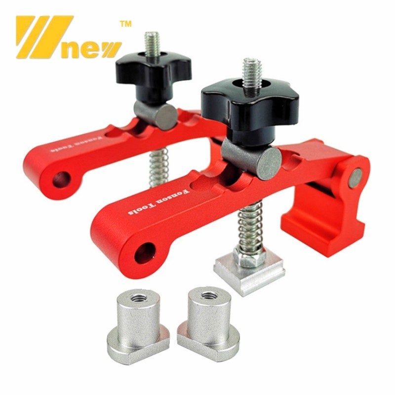 RQ+＞T Track Hold Down Clamp Woodworking 20MM Desktop Hole Dogs Fixed ...