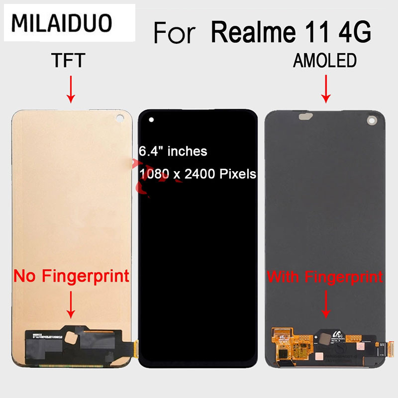 AMOLED LCD for Realme 11 4G RMX3636 / Realme 10 4G RMX3630 LCD Display ...