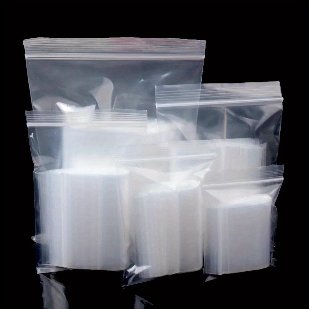 100pcs Small Zip Lock Plastic Bags Reclosable Transparent Bag Shoe Bag ...