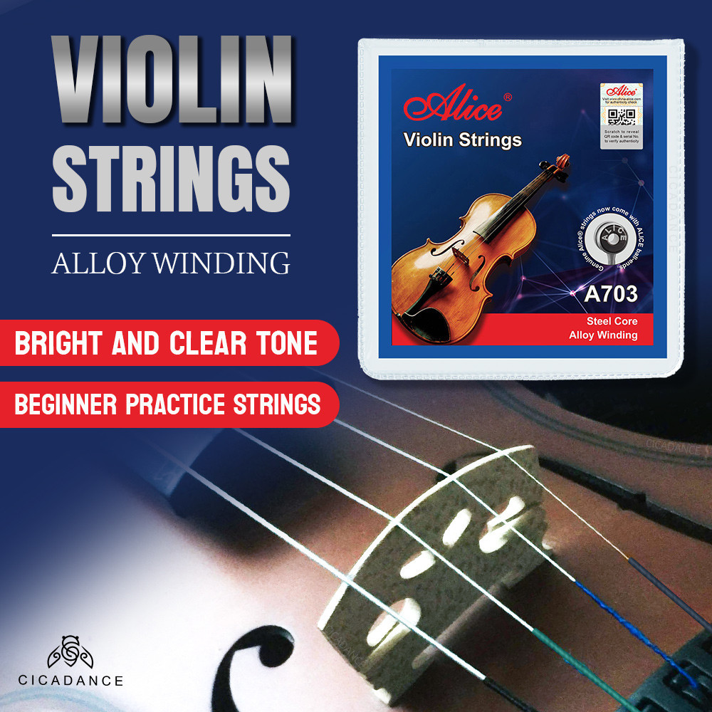 Alice Violin Strings Set A703 High Carbon Steel Core Bright Tone ...