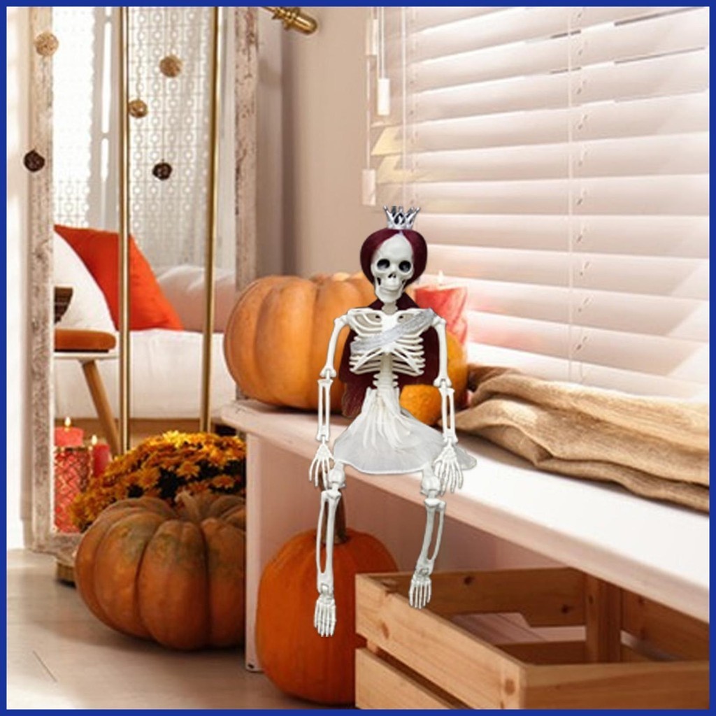 Halloween Outdoor Decoration Skeleton Spooky Skeleton with Colored Hair ...