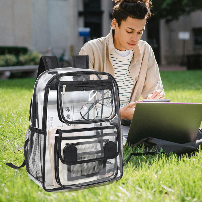 Fashion Large Capacity Student Backpack PVC Double Shoulder Bag PVC ...