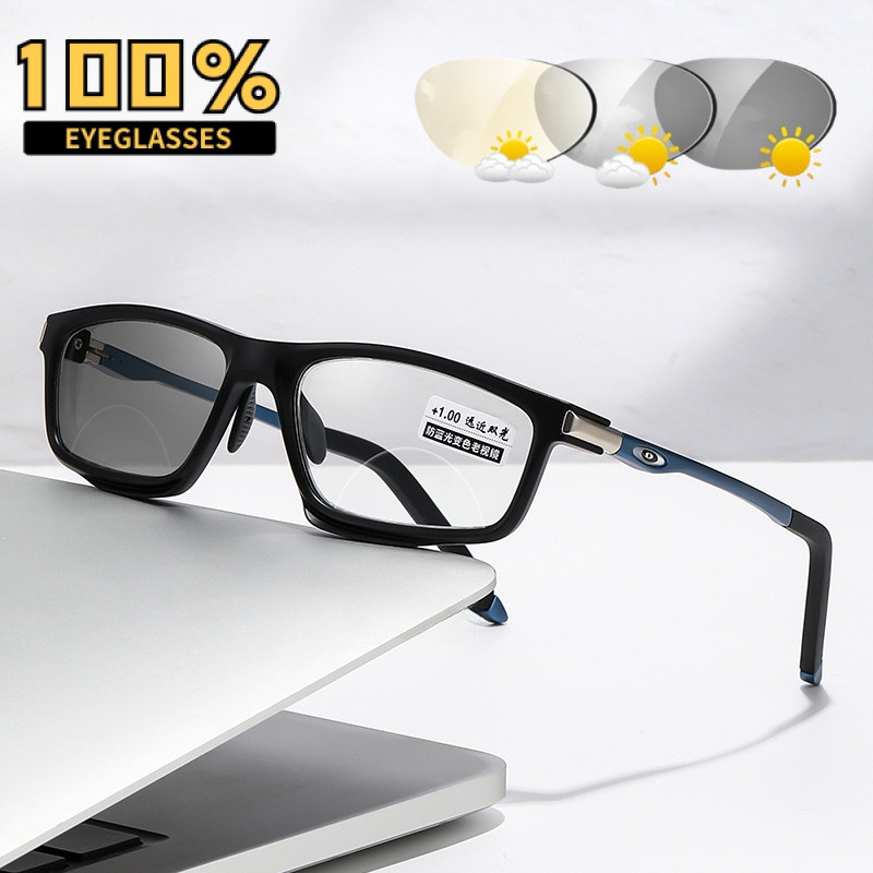 Sports Bifocal Photochromic Double Vista Reading Glasses Men Multifocal ...