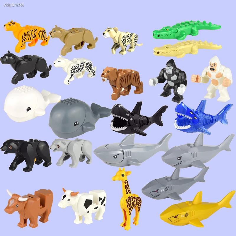Lego building blocks animal miniature mount dinosaur raptor shark war ...