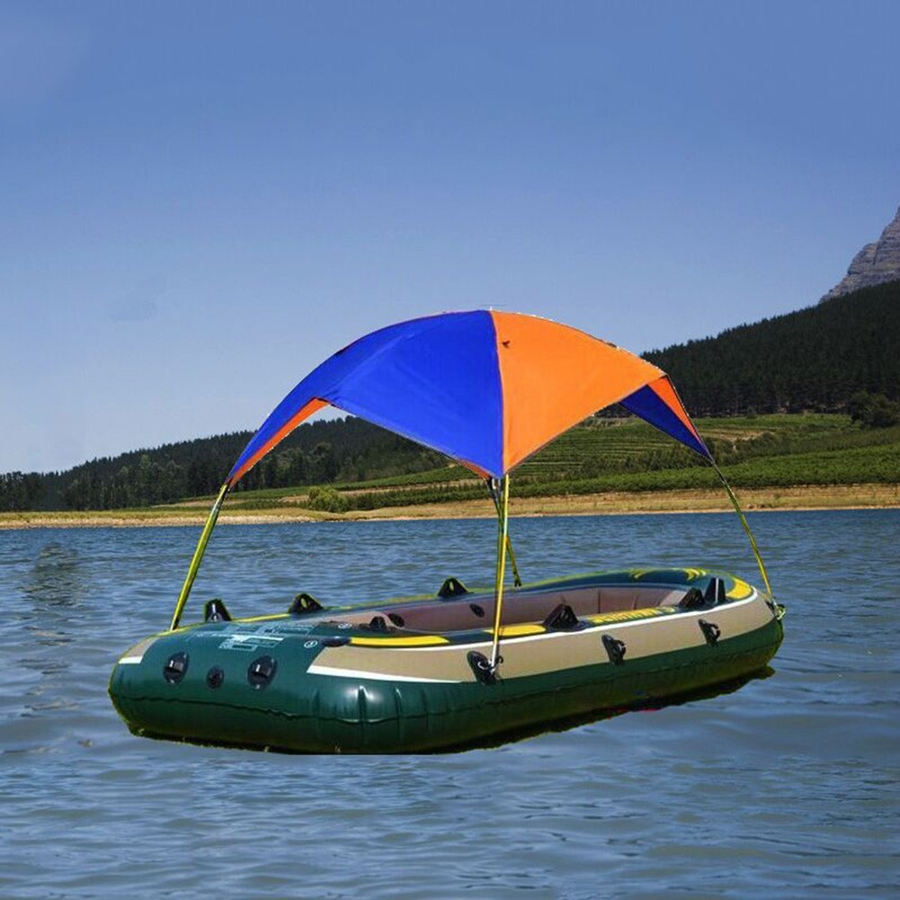 Fashionstyle 2 Person Inflatable Boat Kayak Canopy Awning Sun Shade ...