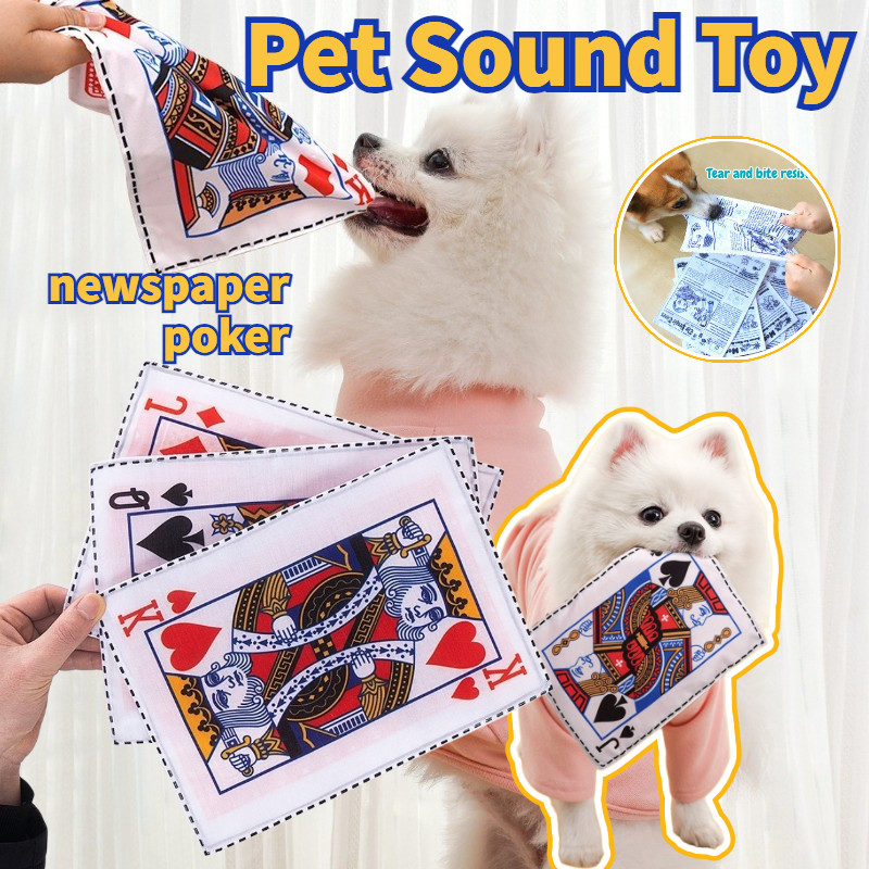 Pet Sound Toy Simulation Newspaper Paper Playing Card JQK Sound ...