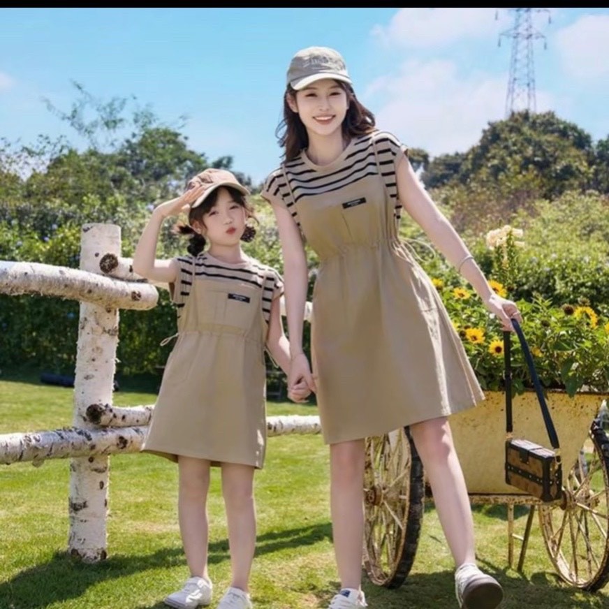 Family outfit for parents son and daughter 10-37kg, mother 40-75kg, mother-daughter bag dress ...
