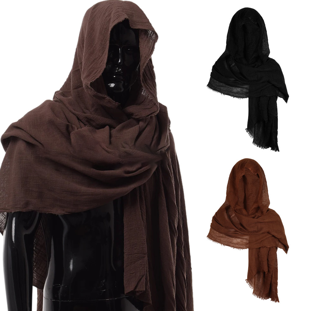 Cosplay Men's Medieval Pirate Retro Hood Scarf Black Green Wrap Cloak ...