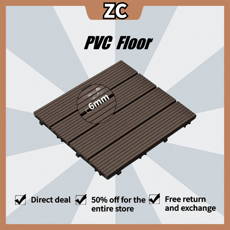 【ZC】PVC Floor Decking tiles Indoor Outdoor DIY Interlocking Tiles for ...