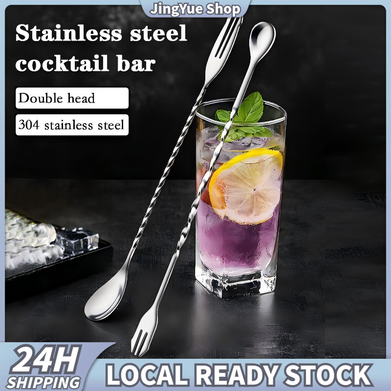 Double Ended Stainless Stirrer Bar Spoon Stainless Food Grade Milktea ...