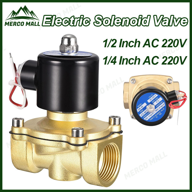 Electric Solenoid Valve Two Way Brass DC 12V AC 220V 1/4" 1/2" 3/4" 1 ...