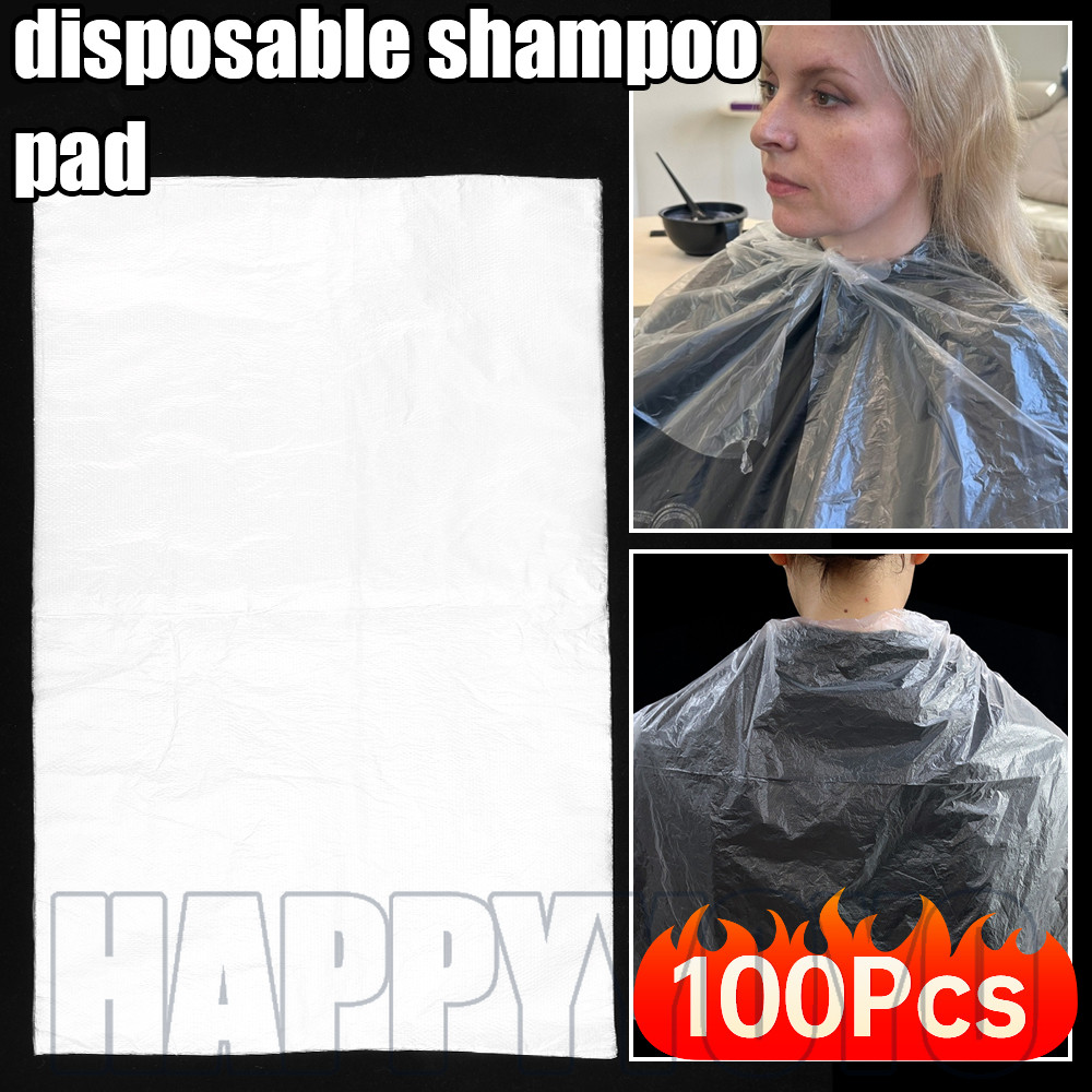 100Pcs Disposable Shampoo Pad- Adult Haircut Water-Proof Hair Dyeing ...