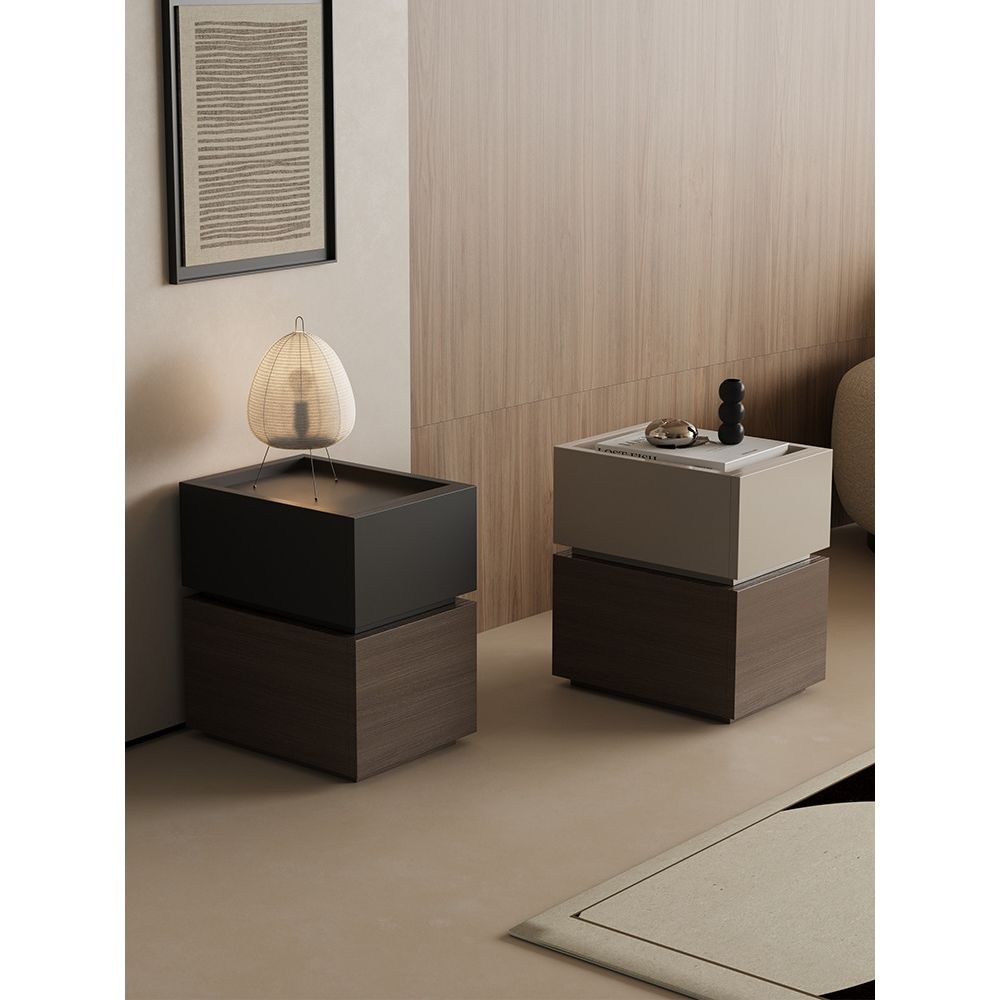 Minimal and narrow bedside table Simple modern bedroom Household small ...