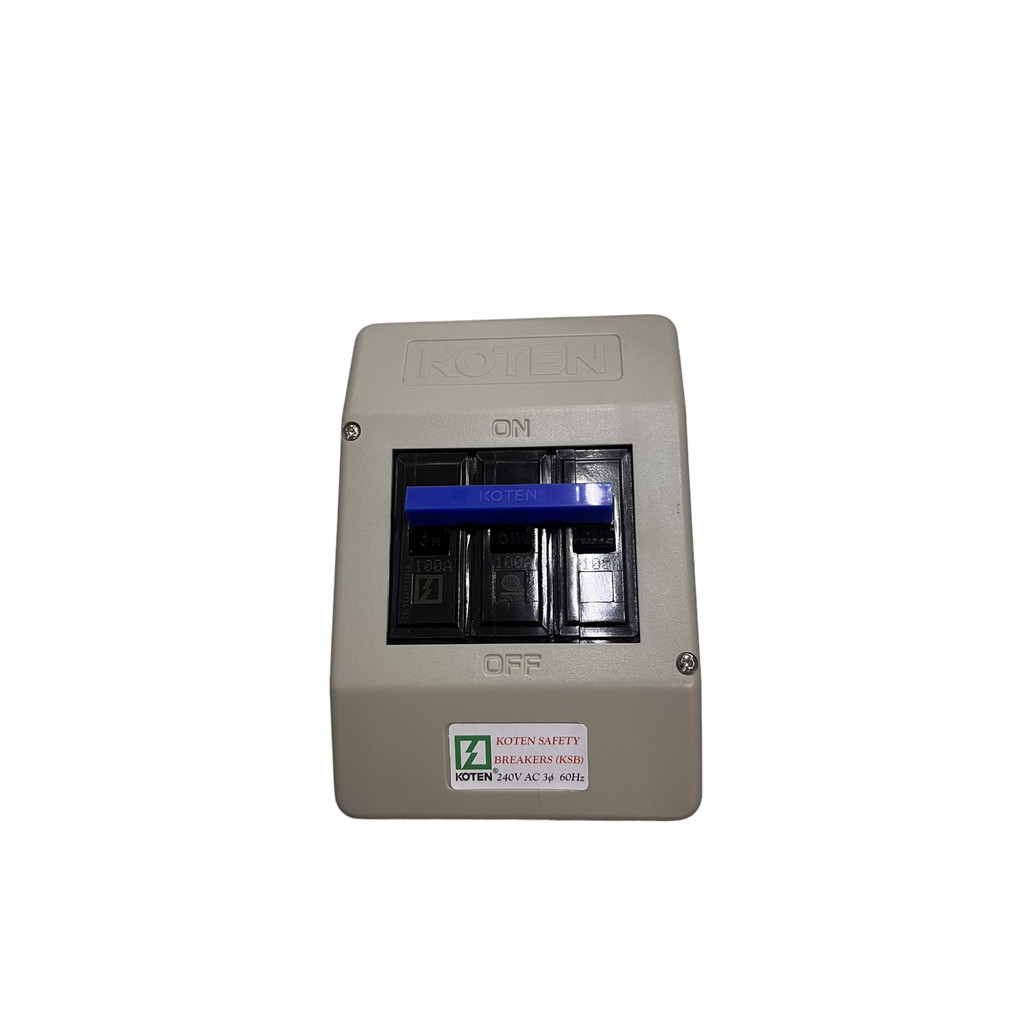 Koten 100A Circuit Breaker with Enclosure 3 Pole 3 Phase KSB ECB, MCB ...