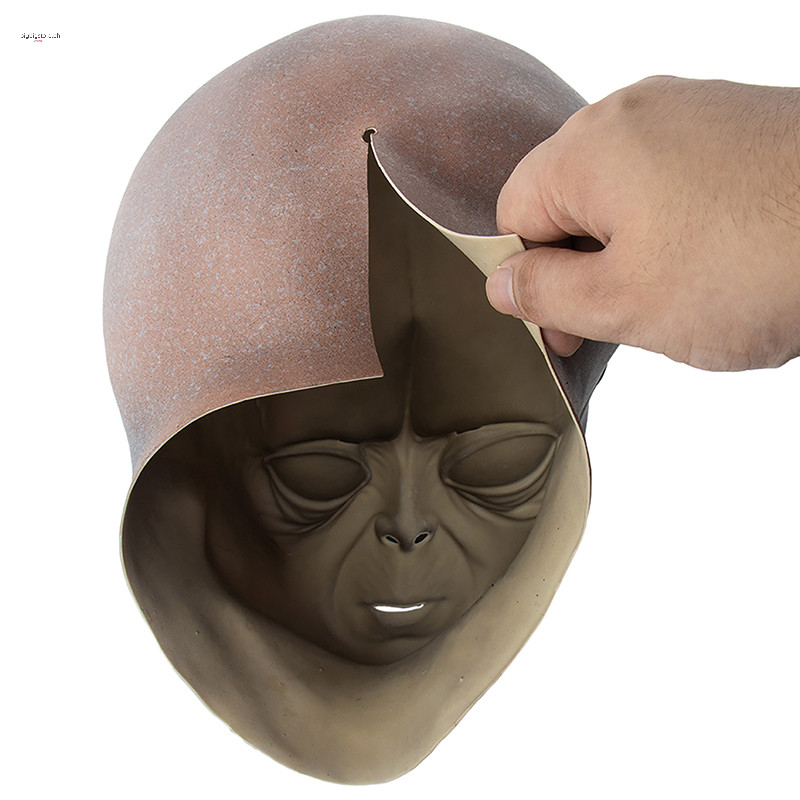Big UFO Alien Skull Mask Cosplay Horror Latex Masks Helmet Halloween ...