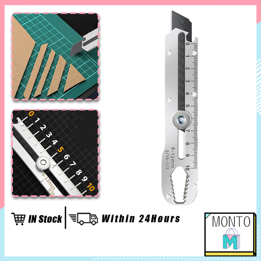6 in 1 Heavy Duty Cutter Knife Stainless Cutter Knife 18mm Specs Multifunction Utility Knife ...