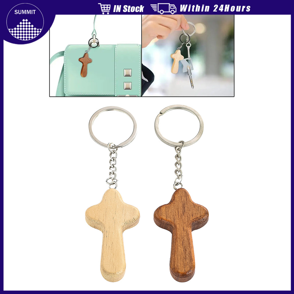 Brown/Wood Religious Keychain Portable Olive Wood Holding Cross ...