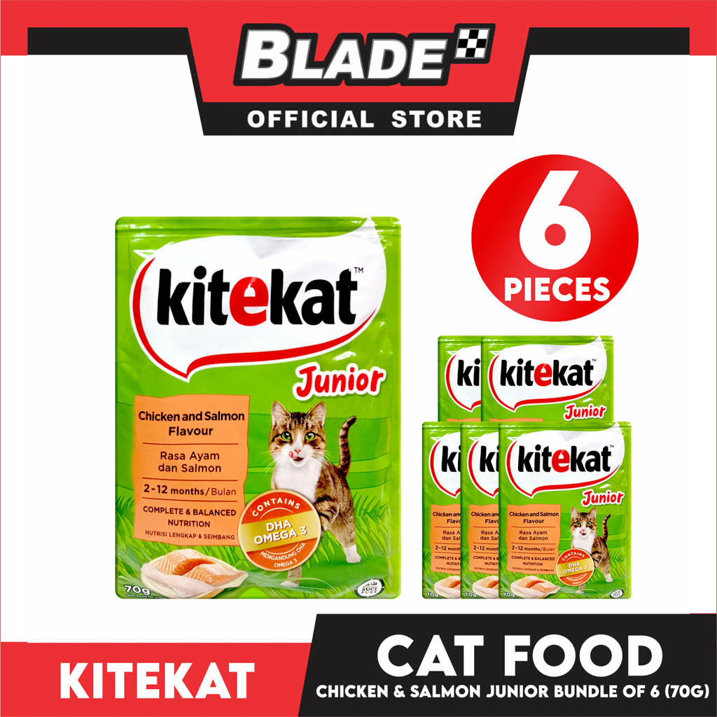 6pcs Kitekat Wet Cat Food in Pouch Junior 70g (Chicken and Salmon ...