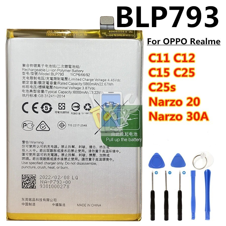 BLP793 Battery for OPPO Realme C11 C12 C15 C25 C25s Narzo 20 ...