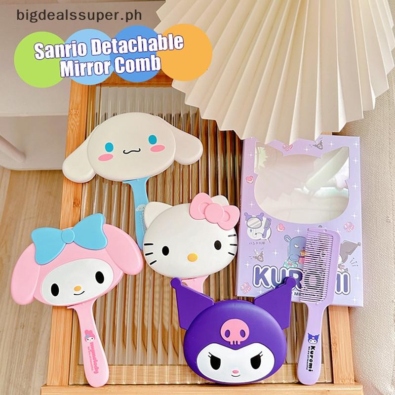 Pro Kawaii Sanrio Hello Kitty Handheld Makeup Mirror W/Comb Cinnamoroll ...