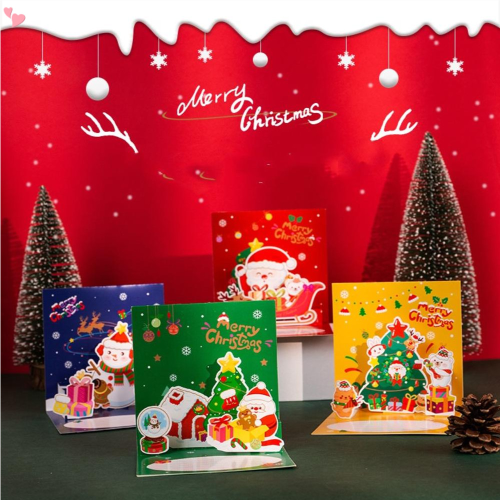 3D Christmas Cards Pop Up Christmas Greeting Card Handmade Blank ...