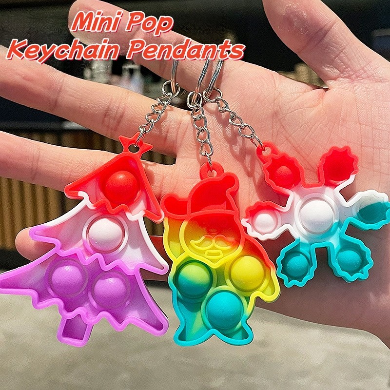 Rainbow Pop Toys Sensory Stress Keychain Birthday Christmas Rodent ...