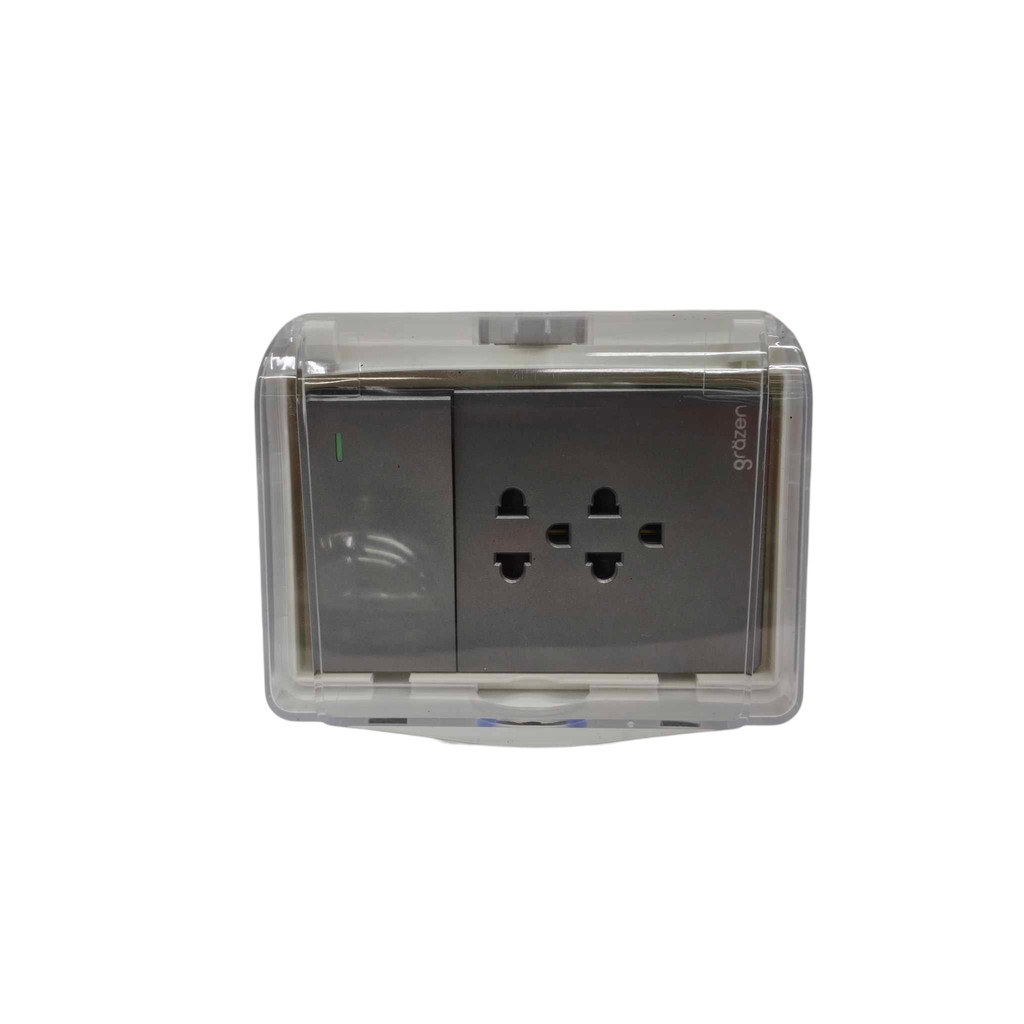 Grazen Weatherproof Cover w/ 1Gang 1Way Device w/ 2 Gang Outlet w ...